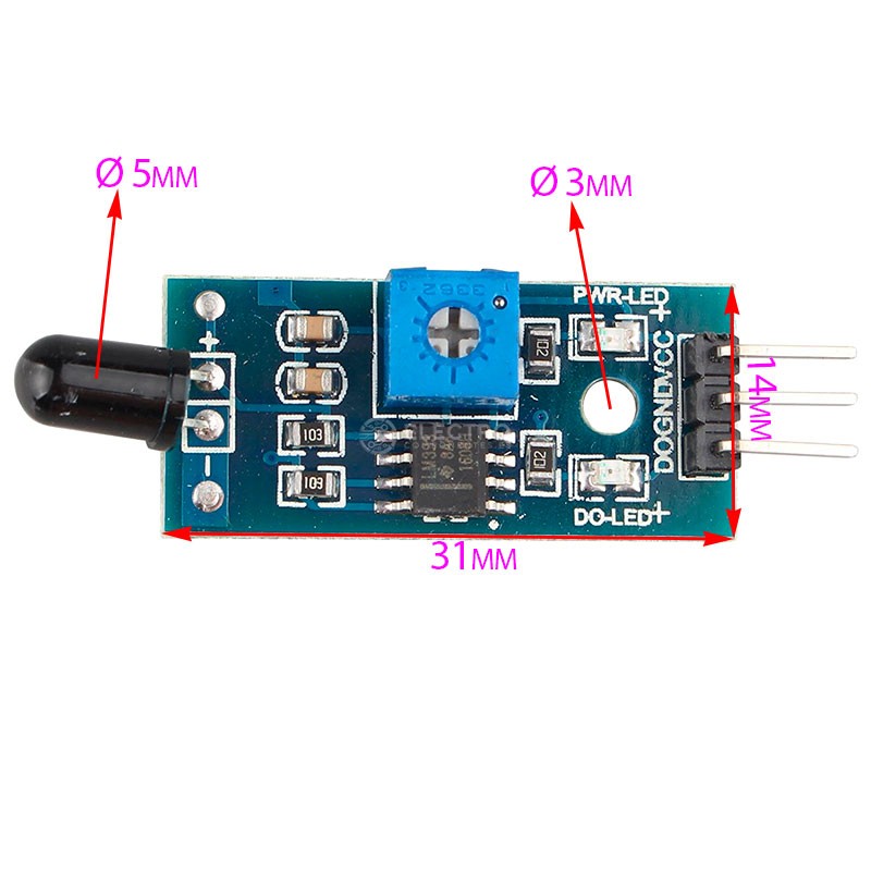 Modulo Sensor de Llama IR 760nm - 1100nm flama fuego YG1006
