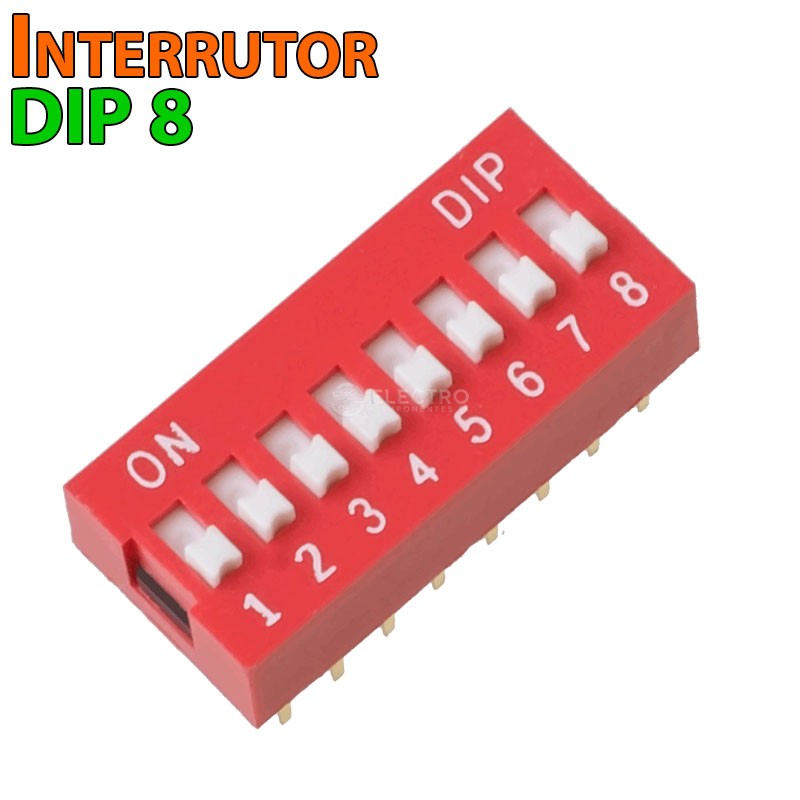 Interruptor DIP switch 8 canal DIP8 on off para PCB 8p multiswitch