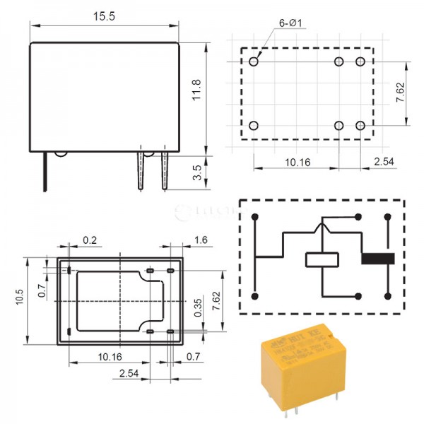 Rele 9v 3A SPDT - HK4100F-DC9V-SHG