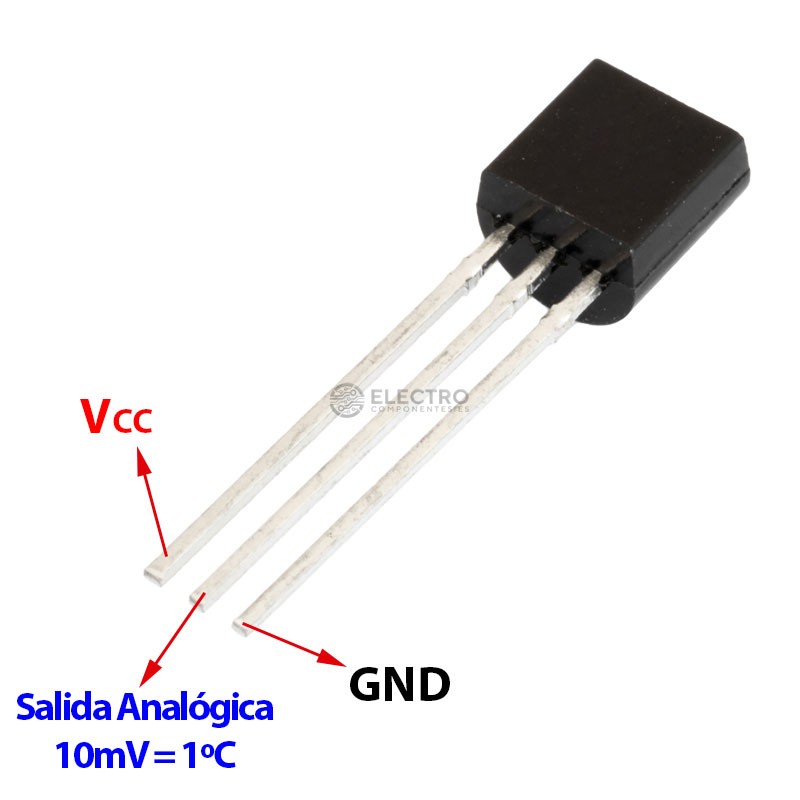 TMP36GZ Sensor de Temperatura analogico precisión baja tension TO92