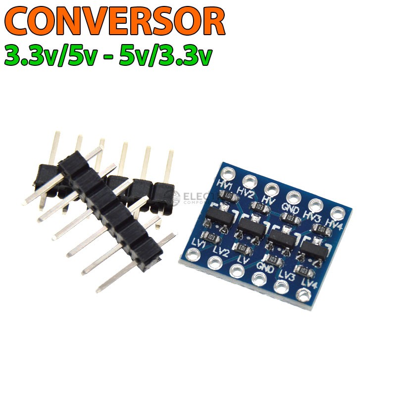 Modulo Conversor Bidireccional 3,3v 5v 4 canales nivel logico i2c SPI