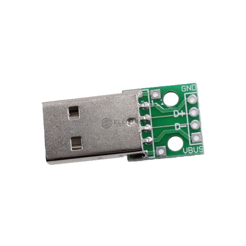 Adaptador Conector USB Tipo A Macho 2.0 con placa PCB