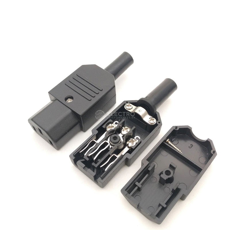 Conector IEC C13 Hembra para Cable carcasa aerea 10A 250v
