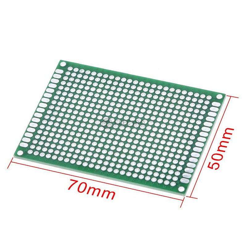 Placa PCB 5x7cm Perforada Doble Cara 2,54mm Prototipo