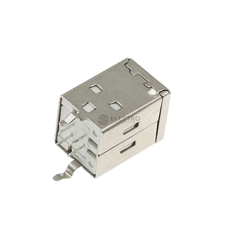 Conector USB Tipo B Vertical Hembra 90 grados 2.0 para soldar en PCB